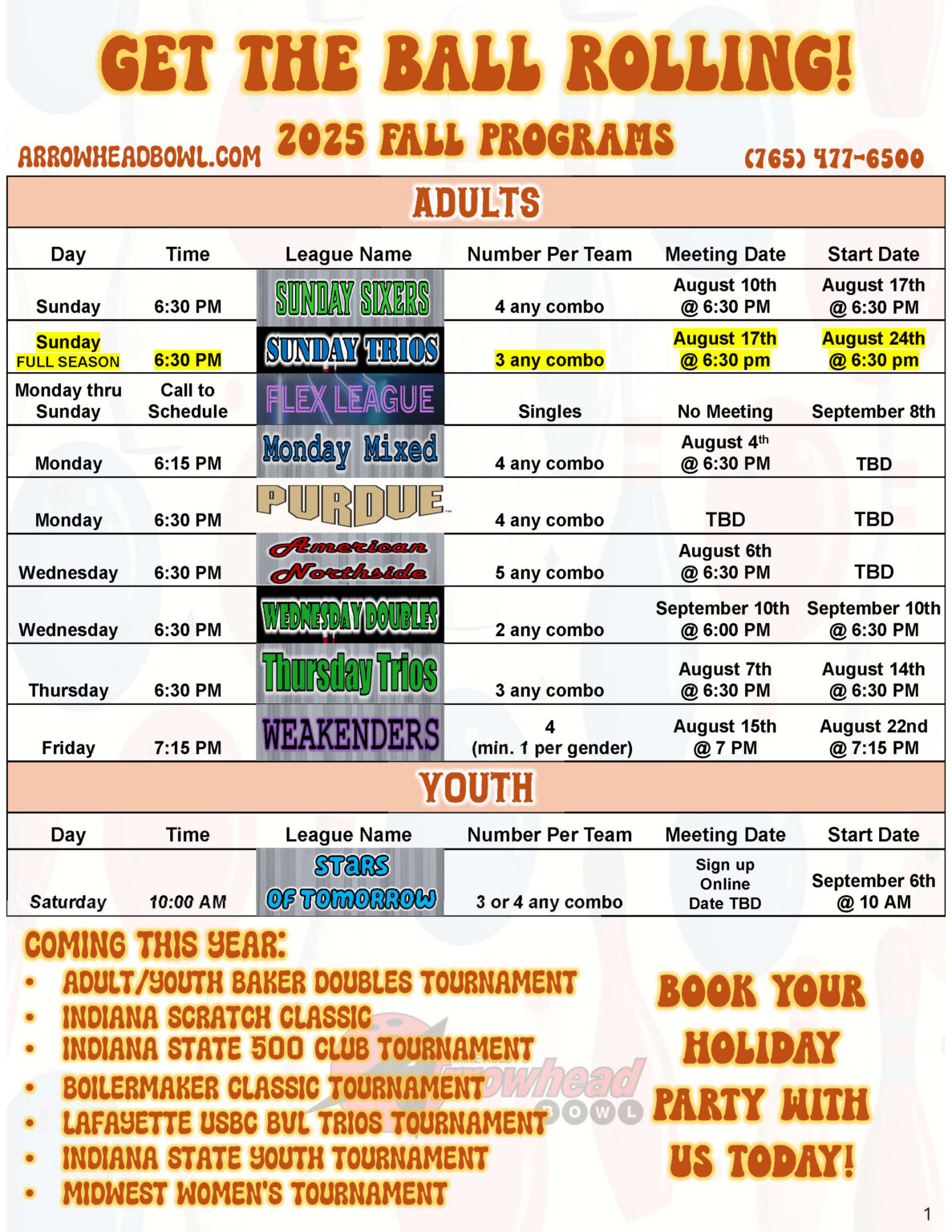 Join a Bowling League in Lafayette, IN | Arrowhead Bowl