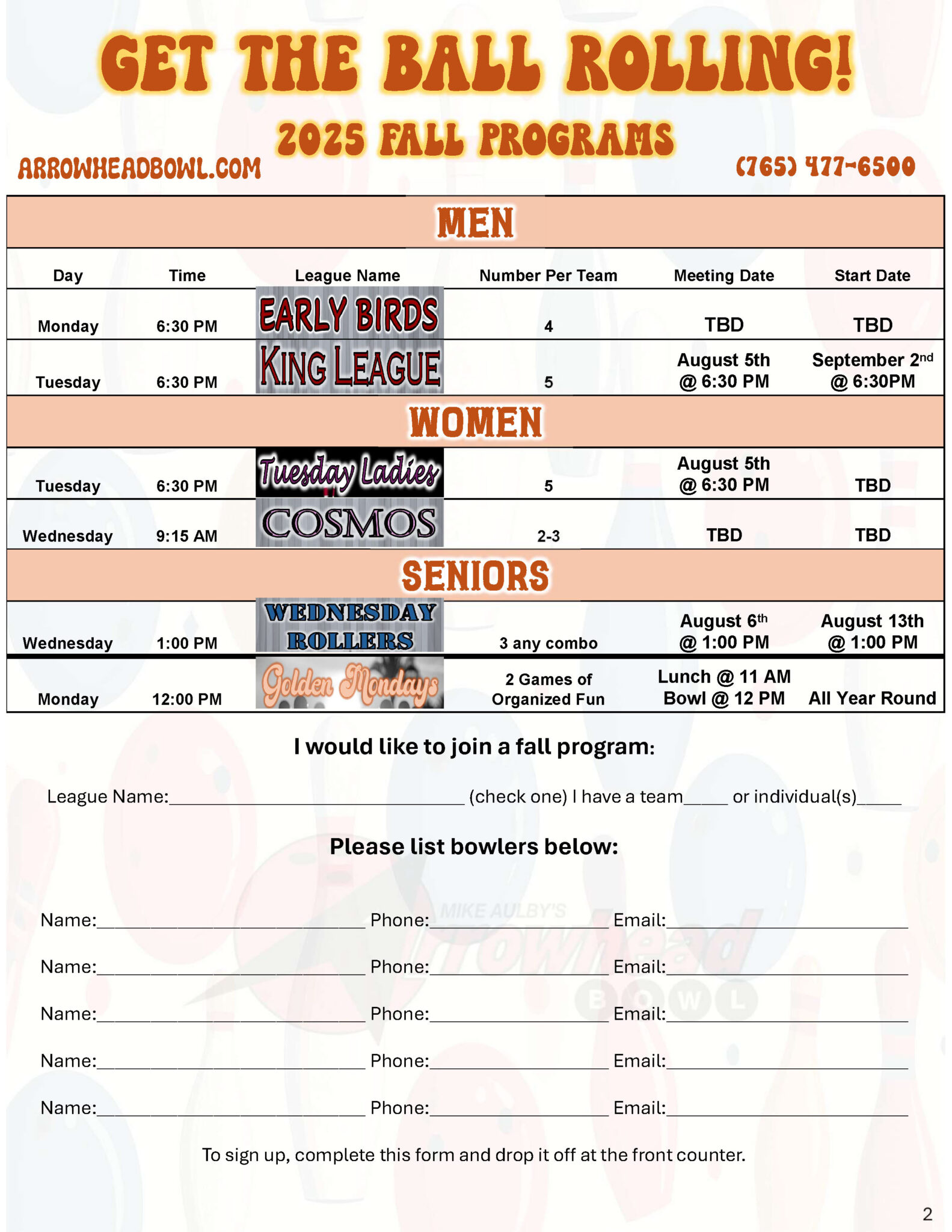 Join a Bowling League in Lafayette, IN | Arrowhead Bowl